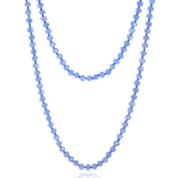 商品名:  COLORFUL BLING 60-inch Long Hand Knotted Crystal Beaded Endless Strand Necklace Glass Beads Multi Layer Infinity L...