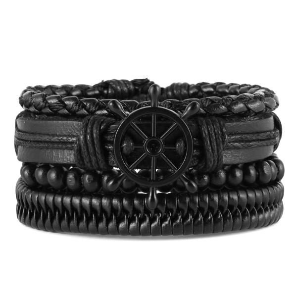 商品名:  Bracelet Jewelry Hand-woven Bracelet Vintage Multi-layer Leather Bracelets Ring Clock for Menブランド: Uqiangy商品サイズ: O...