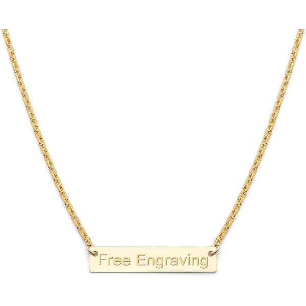 商品名TOUSIATTAR 本物の14Kゴールドフィルド ソリッドバーネックレス フォルツァータチェーン 刻印入り ネームプレートペンダント ジュエリー ペルシャ 女性 人生の自由, M, 金張り, 宝石なしTOUSIATTAR Real ...