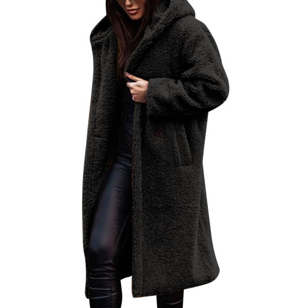 商品名:  Women Oversized Hoodie Cozy Casual Solid Color Loose Fleece Fuzzy Long Teddy Coats Fuzzy Outwear Coat Pocketsブランド:...