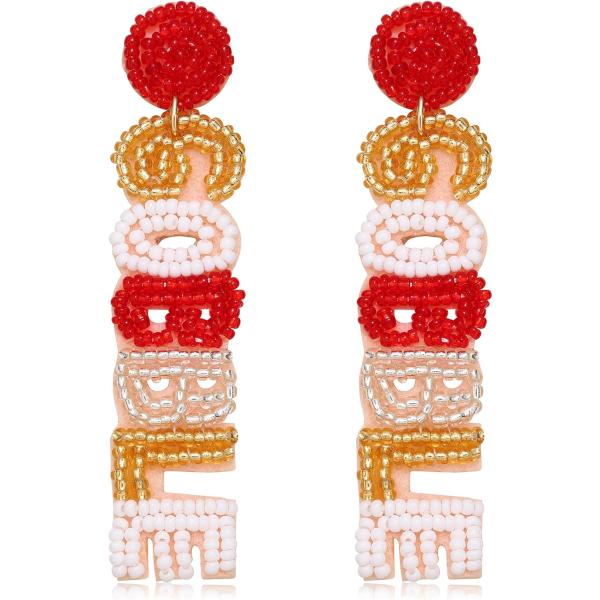 商品名感謝祭ビーズフェルトピアス。, 亜鉛, 知らないELEARD Thanksgiving Earrings for Women Beaded Fall holiday Earrings GOBBLE Drop Dangle Earrin...