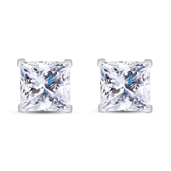 商品名: SAVEARTH DIAMONDS プリンセスカット 人工ダイヤモンド モアッサナイト スクエアスタッドピアス 925スターリングシルバー 18Kゴールドオーバー 925スターリングシルバー, 金属, モアッサナイト SAVEAR...