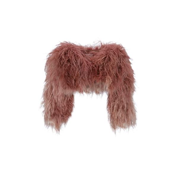 商品名:  LVCOMEFF Women Natural Ostrich Feather Crop Jacket Bolero Coat For Wedding Party Luxurious (as1, alpha, jaspo_m, b...