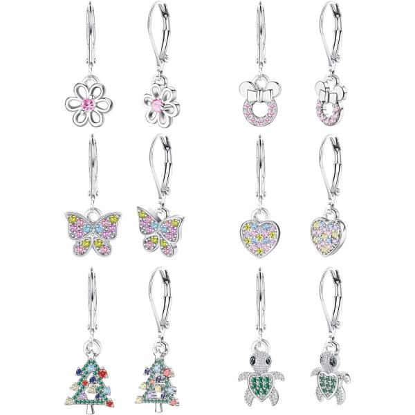 商品名Drperfect キュート レバーバック ダングルイヤリングセット レディース ティーン ガールズ, 金属, キュービックジルコニアDrperfect Cute Dangle Earrings, Hypoallergenic, Cu...