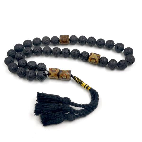 商品名:  ALBASHAN Black Tasbih Men Big size lava stone turkish prayer beads muslim bracelet Natural volcanic Adha Eid gift ...
