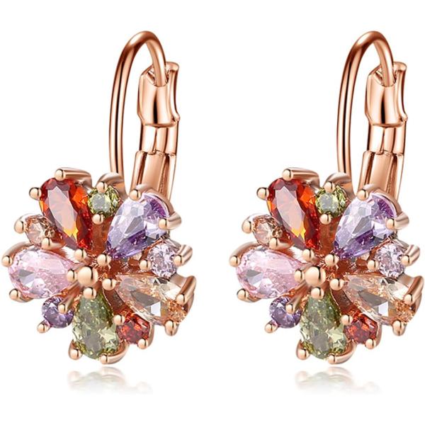 商品名女性用イヤリング ハギースタッド キュービックジルコンパールイヤリング 女性へのギフト 誕生日プレゼント14Kゴールドメッキ カフイヤリング, クリスタル, キュービックジルコニアEarrings for Women Girls Cr...