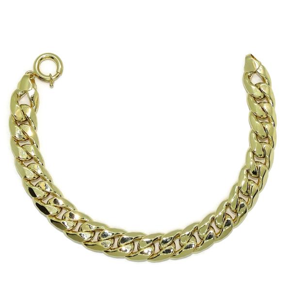商品名:  18K Gold Chunky Chain Bracelet Men Fiance Father | Curb Cuban Link Bangle 21.50cm | 20.10g Yellow Gold | Trendy Je...