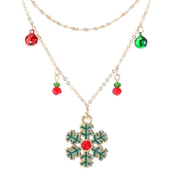 商品名: pomarot クリスマスツリー ジュエリー ペンダント クリスマス レディース ジングルベル ガールズ ギフト スノーフレークネックレス ファミリー, 亜鉛, ラインストーン pomarot pendant x-mas Deco...