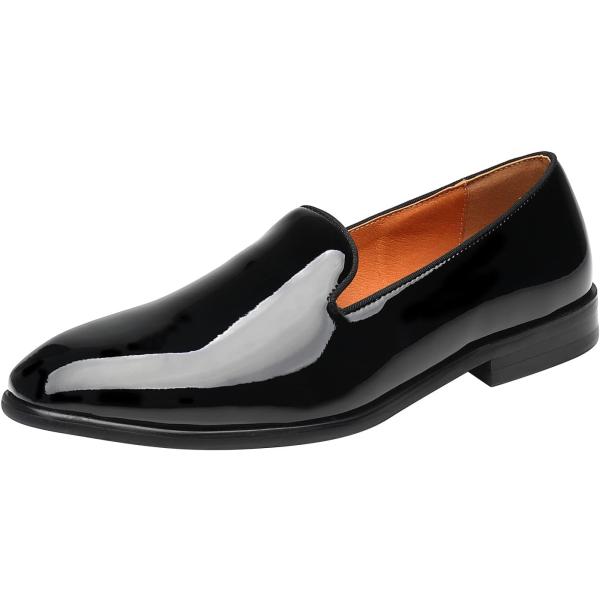 商品名ELANROMAN Mens Loafers Dress Fashion Wedding Party Patent Leather Penny Shoes Black US 10ブランド：ELANROMAN商品サイズ：10高さ：11....