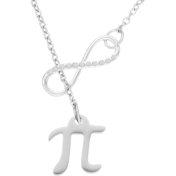 商品名AHAETH パイシンボルネックレス 数学教師へのギフトに 女性向けネックレス 女の子 最高に面白い 数学教師 誕生プレゼント ティーン向けジュエリー パイネックレス, ステンレス鋼, アゲートAHAETH Pi Symbol Nec...