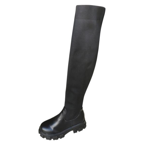 商品名:  ENVEZ Over The Knee Boots for Women,Fashion Knitting Stretchy Platform Thigh High Boots Outdoor Casual Non Slip Wi...