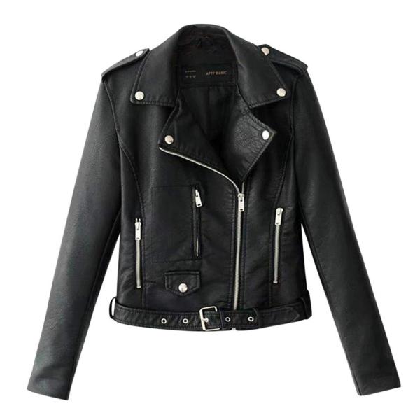 商品名:  LEMONONSTORE Jackets for Women, Faux Leather Asymmetrical Motorcycle Moto Biker Short Cropped Jacket Zip Belts Coa...