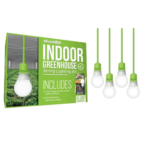 商品名:  Miracle LED Single-Socket 6ft Corded Indoor Greenhouse Kit with Full Spectrum Almost Free Energy Grow Light Replac...