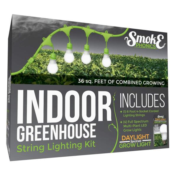 商品名:  Miracle LED SmokePhonics 4-Socket 6ft Corded Indoor Greenhouse Kit with 4 Full Spectrum Daylight Grow Lights Repla...