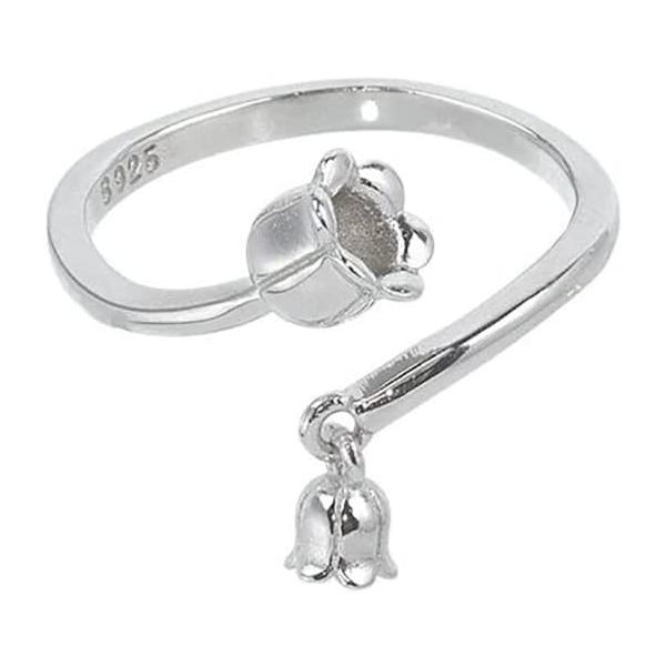 商品名Izpack キュートなユリの花 重ね付けラップリング レディース ティーン ガールズ スズラン フローラルダングル オープン調整可能 ステートメントナックルフィンガーバンド プロミスリング ミニマリスト ジュエリー ギフト 誕生日,...