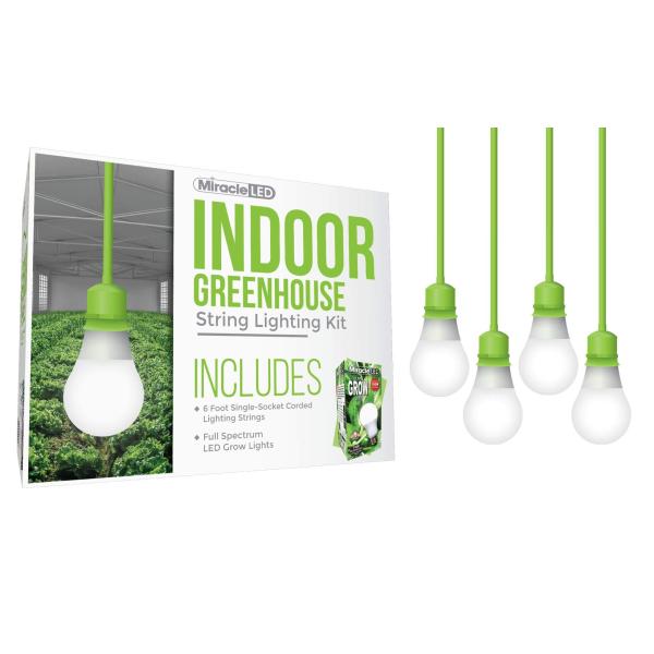 商品名:  Miracle LED Single-Socket 6ft Corded Indoor Greenhouse Kit with Full Spectrum Ultra Grow Light Replacing 150W (4-P...