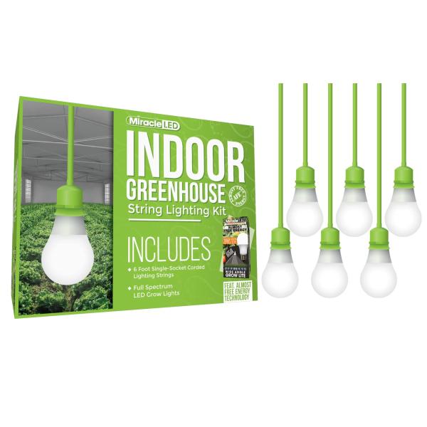 商品名:  Miracle LED Single-Socket 6ft Corded Indoor Greenhouse Kit with Full Spectrum Almost Free Energy Grow Light Replac...