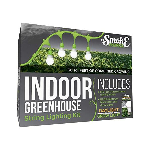 商品名:  Miracle LED SmokePhonics 4-Socket 6ft Corded Indoor Greenhouse Kit with 4 Full Spectrum Daylight Grow Lights Repla...