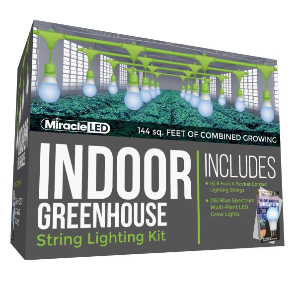 商品名:  Miracle LED Indoor Greenhouse Corded LED Lighting Kit with Blue Spectrum Multi-Plant Grow Light (4-Pack)ブランド: Mira...