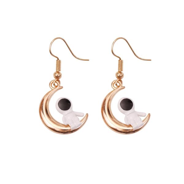 商品名:  Popular Fashion Earrings Star Moon Little Spaceman Gold Plated Earrings Valentine's Earrings Bulk (B, One Size)ブラン...