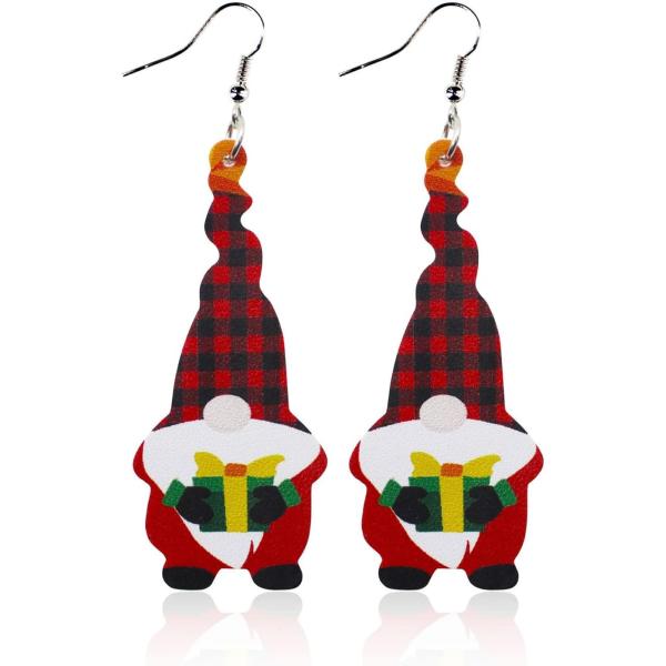 商品名WCRAZYE レザークリスマスノームダングルイヤリング レディース かわいいクリスマススター スノーフレークツリーイヤリング 軽量ホリデーノームイヤリング ハンドメイド クリスマスフェスティブジュエリーギフト, レザー, unkow...