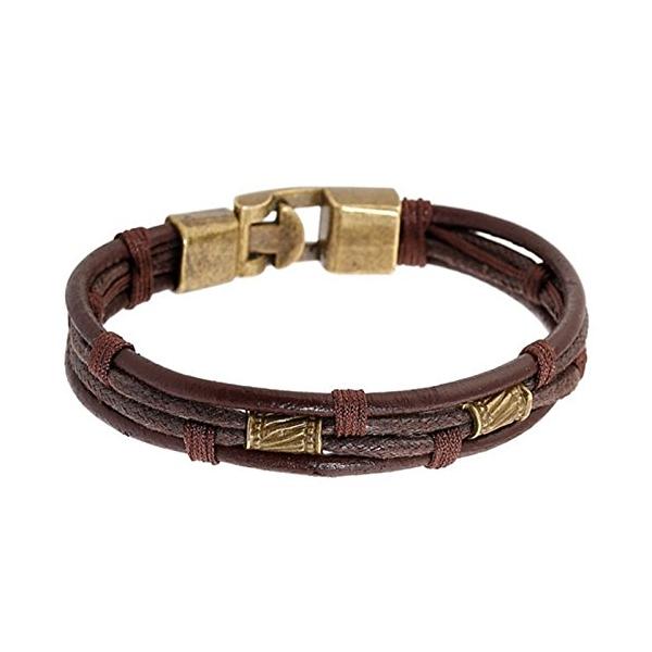 商品名:  Chain Punk Bracelets Jewelry for Women Girls Stainless Wristband Bangle Men's Braided Bracelet Leather Steel Cuff ...