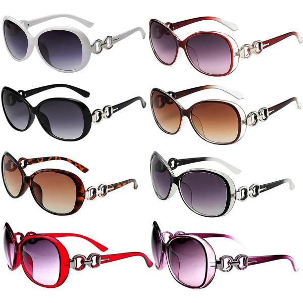 商品名: 8 Pairs Y2K Wholesale Oversized Designer Fox Cat Eye Summer Holiday Party Sunglasses for Women Men 100% UV Protecti...