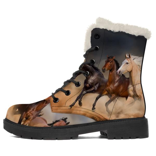 商品名:  Horse Boots for Women Men Snow Boots Combat Boots Horse Lover Horseback Riding Theme Print Winter Shoes Gifts for ...