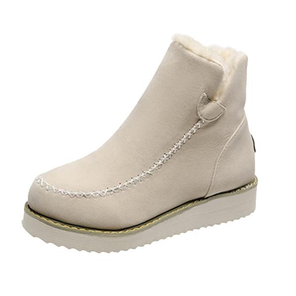 商品名:  ENVEZ Winter Boots for Women Warm Plush Lined Slip-on Snow Boots Fashion Solid Color Suede Anti Slip Ankle Booties...