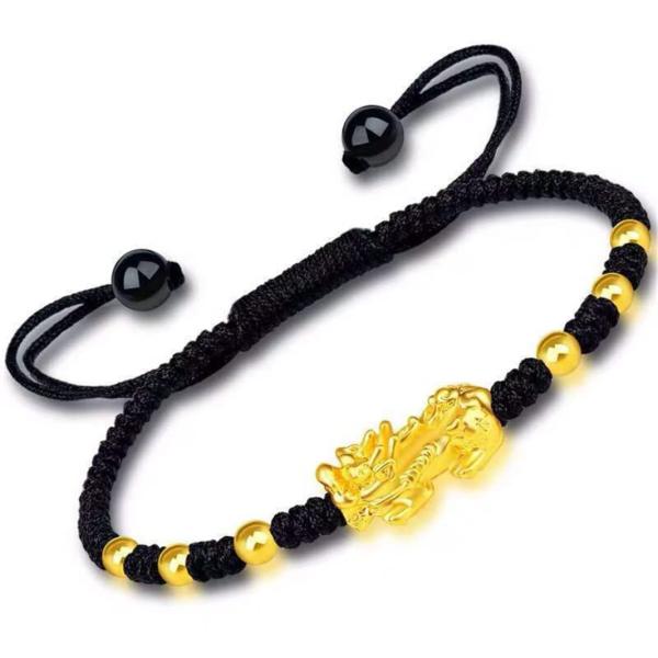商品名:  ESiiFuu Feng Shui Woven Bracelet Adjustable Pixiu Wealth Wristband for Men Women Style1 Black, Feng Shui Bracelet,...