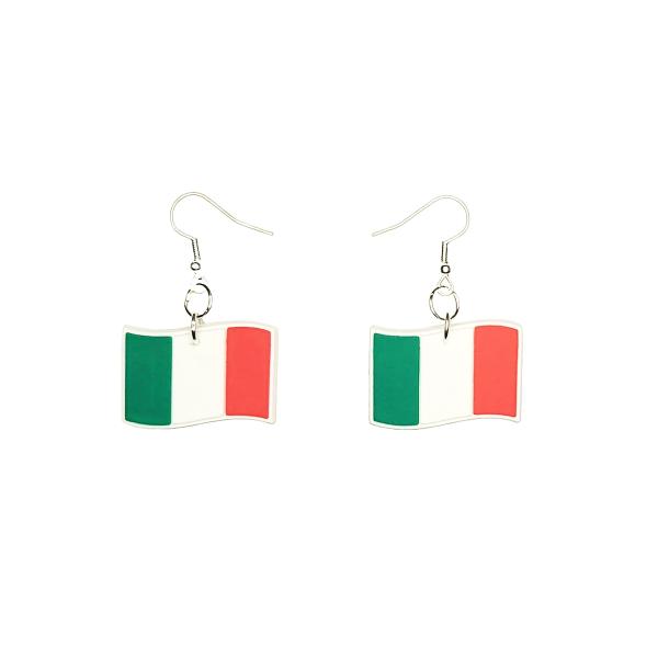 商品名:  Italy Italian Flag Earrings Lead and Nickle Free Silver Plated Fishhooks Yazzle Dazzle Original Artwork Rome Euro ...