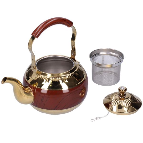 商品名:  1.5L Teapot,304 Stainless Steel Tea Water Pot, Portable Coffee Kettle, for Induction Cooker Gold, Stainless Steel ...