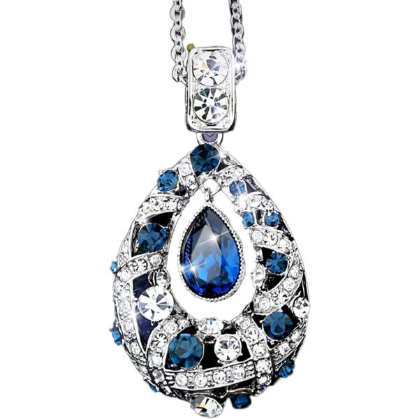 商品名Necklaces for Women Pendant Fashion Jewelry Clavicle Chain Shining Geometric Water Drop Rhinestone Sweater Long Neckl...