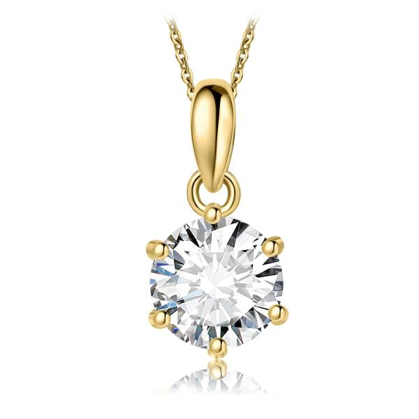 商品名: JewelryPalace ラウンド1ct 2ct 3ct モアッサナイトソリティアペンダントネックレス 女性用 クラシック模造ダイヤモンド 925スターリングシルバー 14Kホワイトゴールドメッキネックレス 女性用 VVS D-...