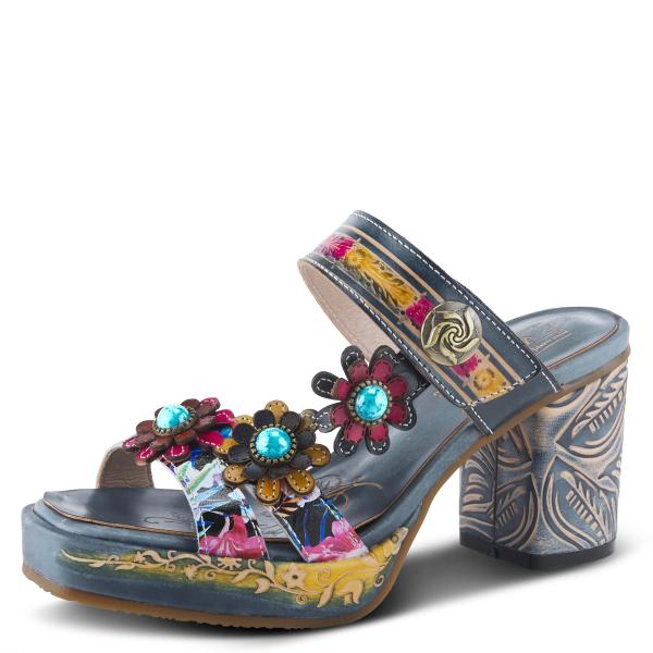 商品名: Spring Step L'Artiste レディース Ginevra ハイヒール サンダル, ブルーマルチ, 5.5-6 Spring Step L'Artiste Women's Ginevra High Heel Sanda...