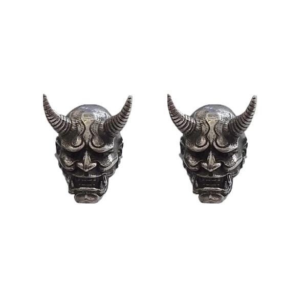 商品名: TUNWIN ファッション牛角スカルスタッドイヤリング プラヤナピアス 個性的 シルバーカラー スカルイヤリング メンズ レディース, 銅, 宝石なし TUNWIN Fashion Ox Horn Skull Stud Earri...