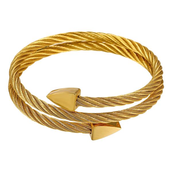 商品名:  Titanium Steel Bracelet Men's Trendy Triangle Multi Layer Jewelry Opening Couple Bracelet Ring Set for Women (A, O...