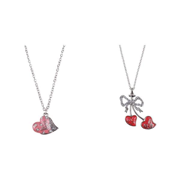 商品名:  Saturn Necklace for Women Cherry Flower Pendant Necklaces for Girls Love Heart Pendant Necklace Punk Style (Red)ブラ...