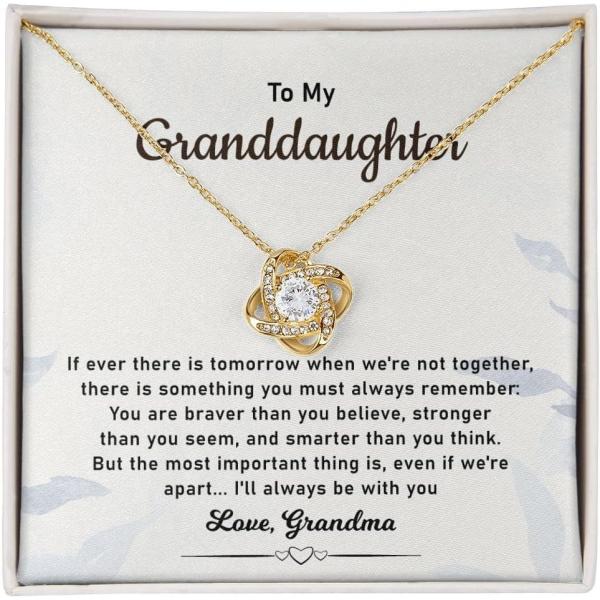 商品名Jewelayer To My Granddaughter ユニークなラブノットネックレス おばあちゃんから成長した孫娘へ ジュエリー 誕生日 ウェディングデー おばあちゃんからのギフト, ステンレス鋼, キュービックジルコニアJew...
