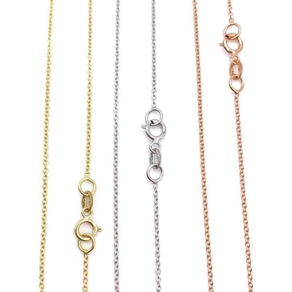 商品名Duhaas Collection 14K Solid Gold Cable Link Necklace Chain 1.1mm 16”   24” | Yellow Gold | White Gold | Rose Gold | R...