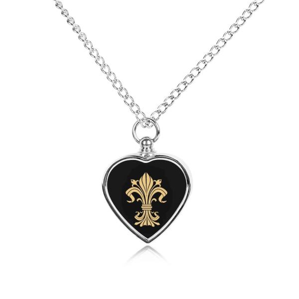 商品名:  Oyihfvs Gold Golden Fleur De Lis Design Collection Sets on Black Pet Urn Necklace Pendant Jewelry, Keepsake Memori...