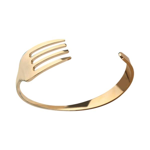 商品名:  Creative Stainless Steel Fork Bracelet Gift Couple C Type Open Bracelet Bohemian Jewelry for Women (Gold, One Size...
