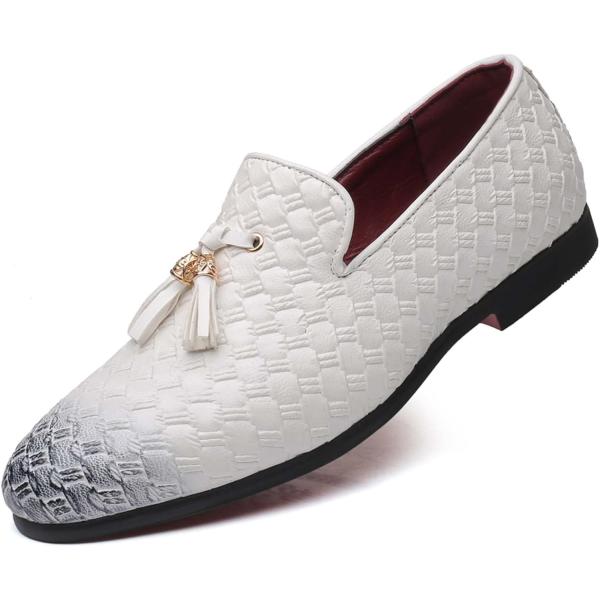 商品名ALITIKAVIC Mens Slip On Dress Shoes Leather Tassel Loafers Whiteブランド：ALITIKAVIC商品サイズ：8.5高さ：12.9 cm横幅：16.9 cm奥行：33.7 c...