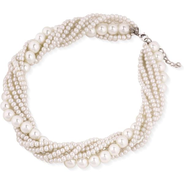 商品名ロングパールネックレス 1920年代風 コスチュームアクセサリー レディース, パール, 宝石なしOJERRY 1920s Roaring 20s Gatsby Flappers Accessories Costume Long Tw...