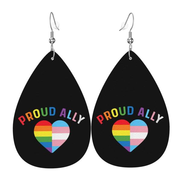 商品名: Pride Month LGBTQ ゲイプライド アリー イヤリング レディース メンズ ガールズ フェイクレザー ティアドロップ ダングルイヤリング, One Size, フェイクレザー, 宝石なし Pride Month LG...