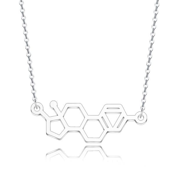 商品名: CWXLGH エストロゲン分子ネックレス 科学ギフト STEMinist 女性らしさへのギフト フェミニストジュエリー 女性向け STEM エンパワーメント クリスマスギフト, 金属, ステンレススチール CWXLGH Estro...