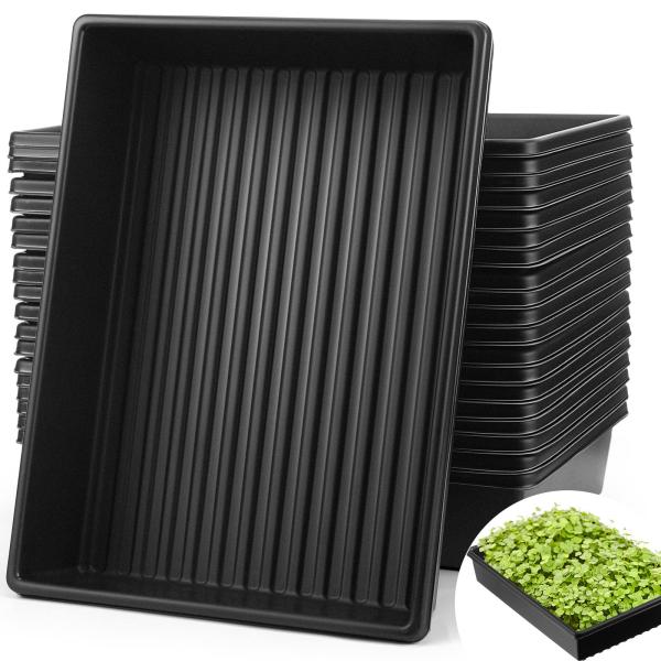 商品名:  Tessco 20 Pack Plant Growing Tray 12.7x9.5x2.5 in Heavy Duty Plastic Plant Tray Garden Tray No Hole Black Propagat...