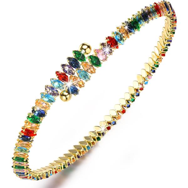 商品名MPRAINBOW 華奢なラインストーンチョーカー テニスネックレス キュービックジルコニア スパーキングラインストーンチョーカーネックレス クリスタルキュービックジルコニアネックレス ブライダルウェディングジュエリー 女性用, キュ...