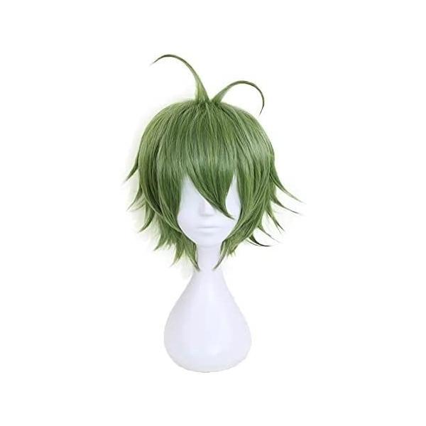 商品名:  Uearlid Anime Rantaro Amami Rantarou Green Short Wig Cosplay Costume V3 Heat Resistant Synthetic Hair Wigs Coser W...