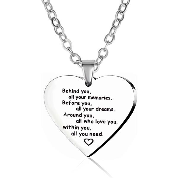 商品名JStud インスピレーションネックレス 娘/息子/クリスマス/誕生日ギフト I Love You ハートペンダントジュエリーネックレス お母様/パパから, ステンレス鋼, 宝石なしJstud Graduation Gifts Nec...